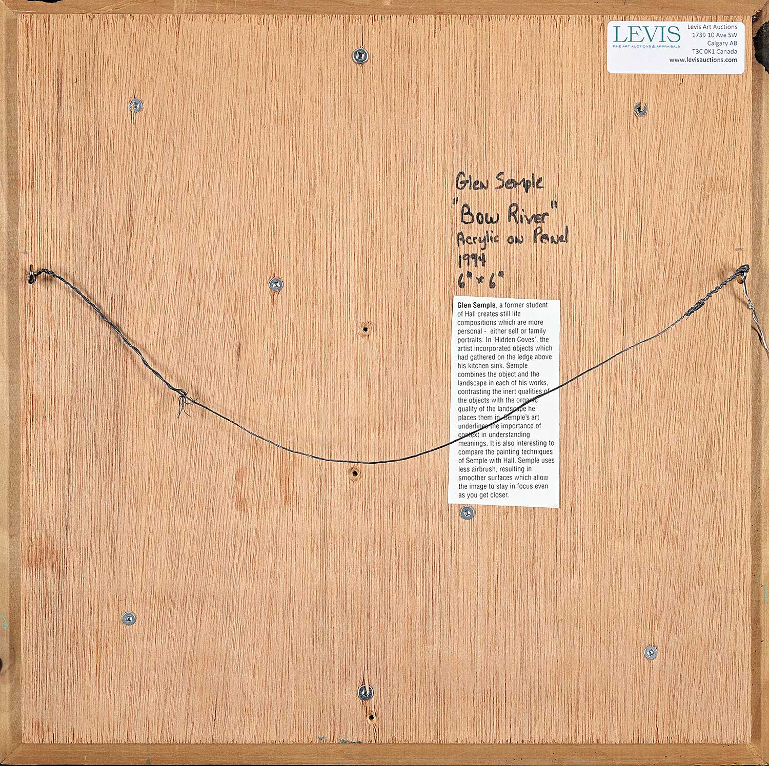 Lot #468 ~ Glen Semple - Bow River - Levis Auctions