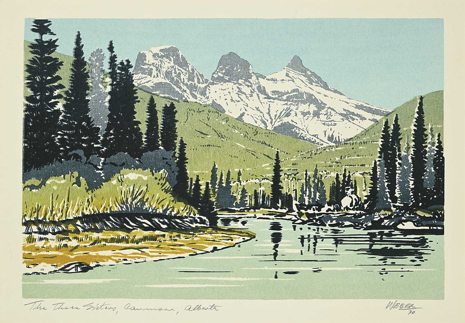 Lot #2401 ~ George Weber - The Three Sisters, Canmore, Alberta - Levis ...