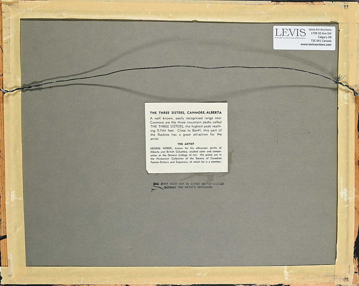 Lot #2401 ~ George Weber - The Three Sisters, Canmore, Alberta - Levis ...